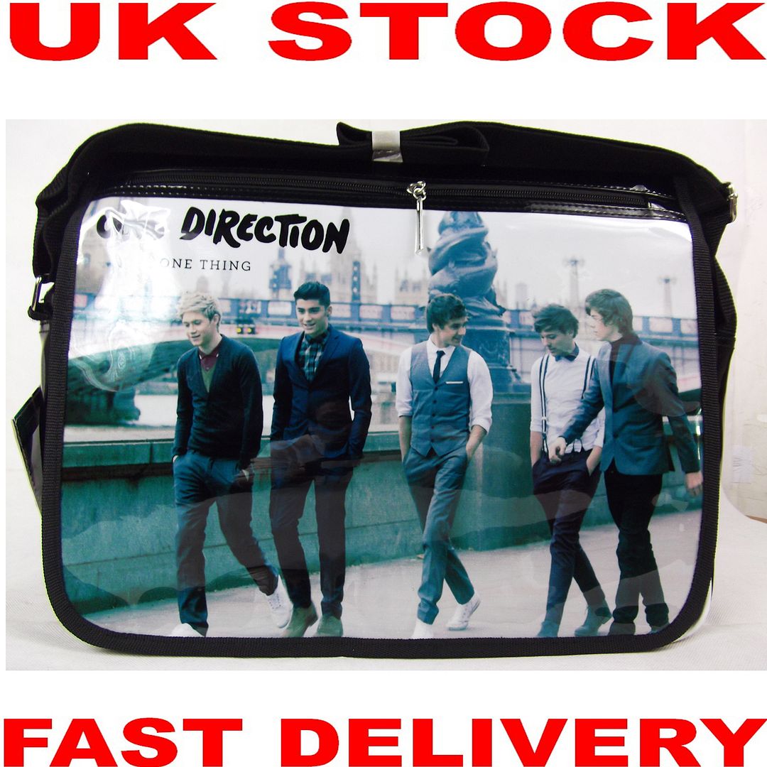 New Cool One Direction Boyband PVC School College Satchel Messenger ...