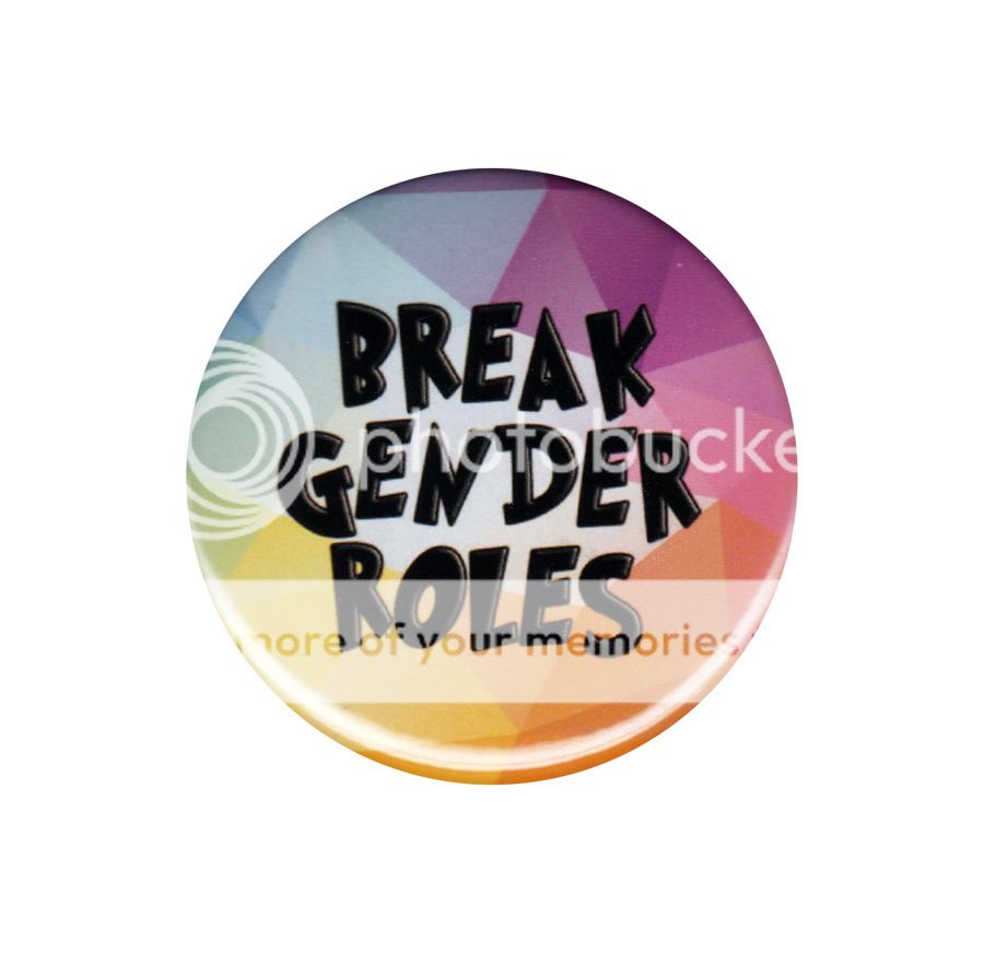 Break Gender Roles Pinback Button Badge Pin 44mm 1.75" Stop Stereotypes ...